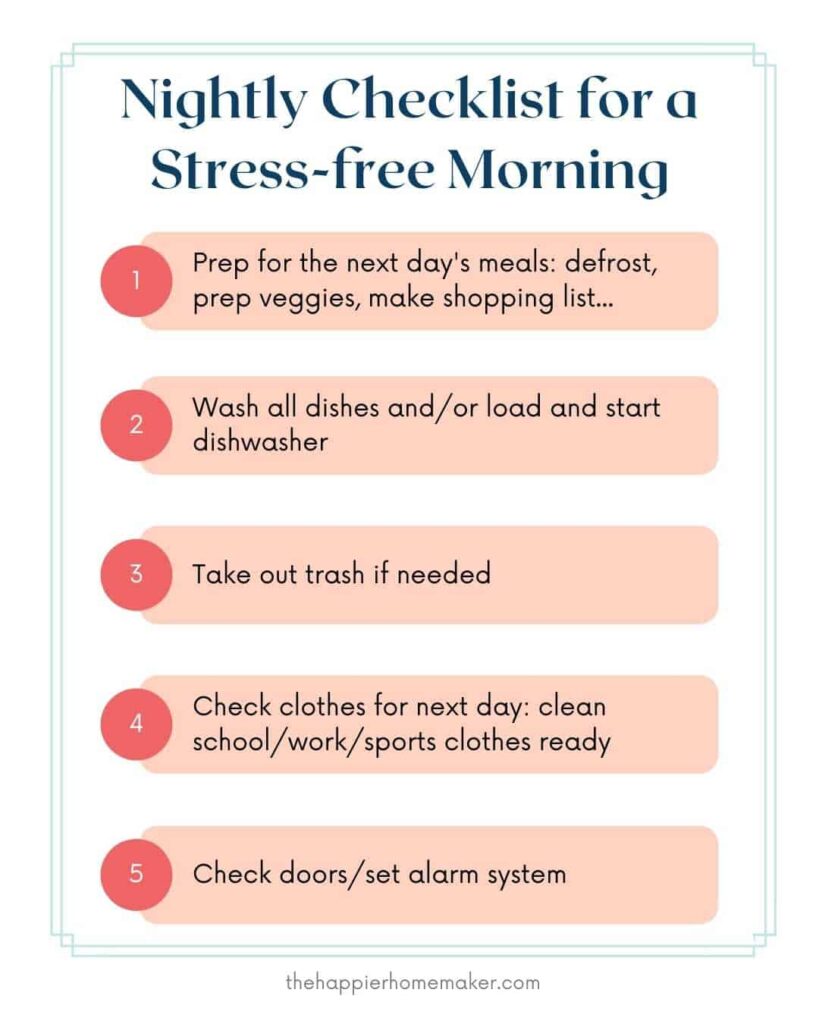 Printable Nightly Checklist for a Stress-Free Morning - South Georgia Style